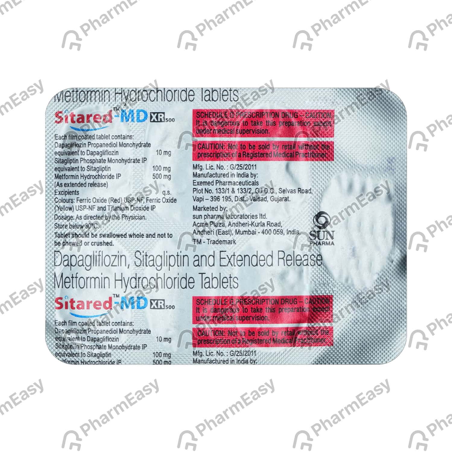 Sitared Md Xr 500mg Strip Of 7 Tablets: Uses, Side Effects, Price ...