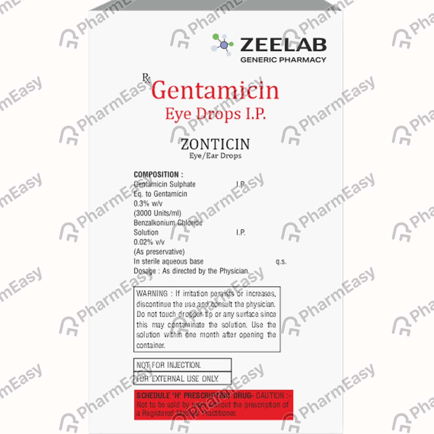 Buy Zonticin 0.3 %W/V Eye/Ear Drop (10) Online at Flat 15% OFF | PharmEasy
