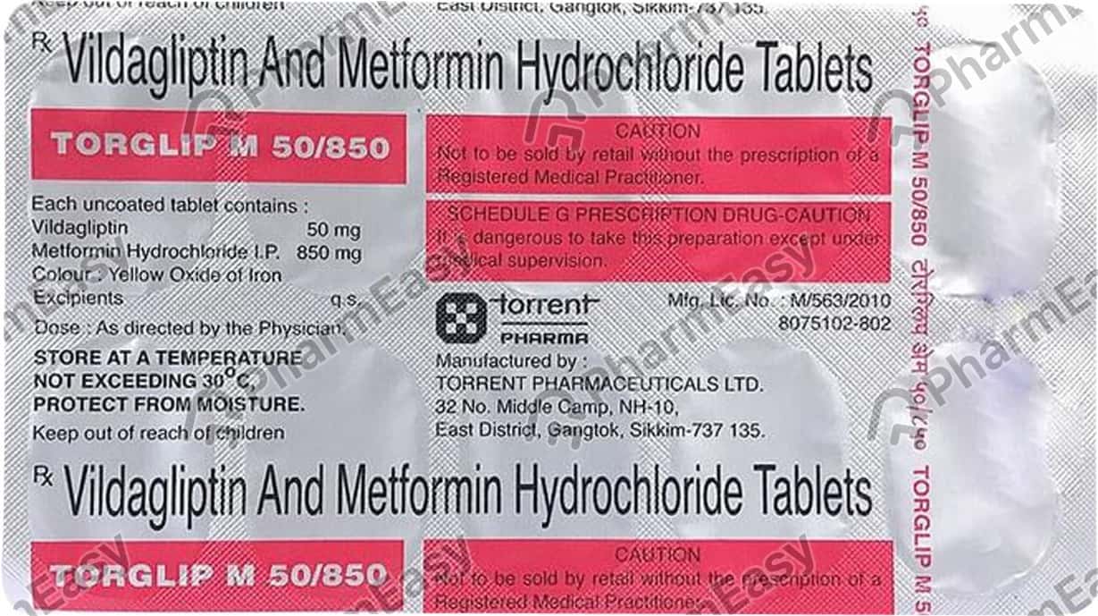 Torglip M 50/850mg Strip Of 10 Tablets: Uses, Side Effects, Price ...