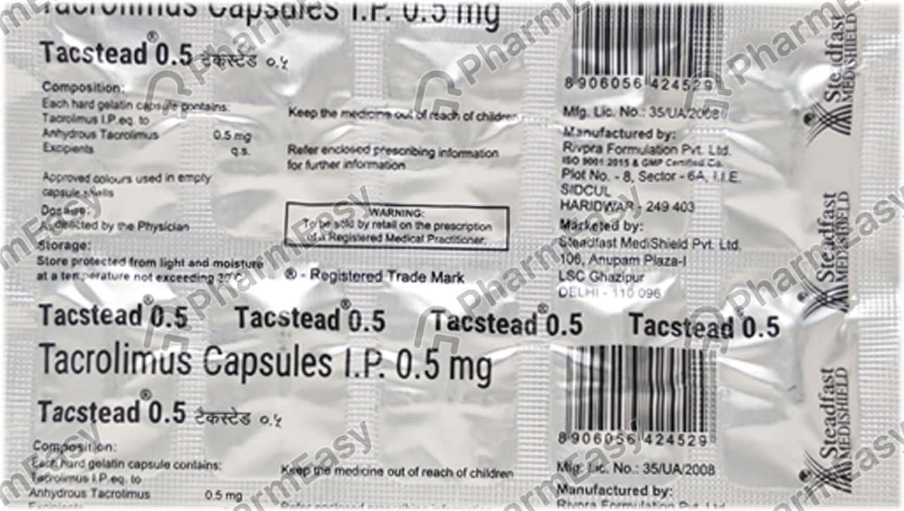 Tacstead 0.5 MG Capsule (10): Uses, Side Effects, Price & Dosage ...