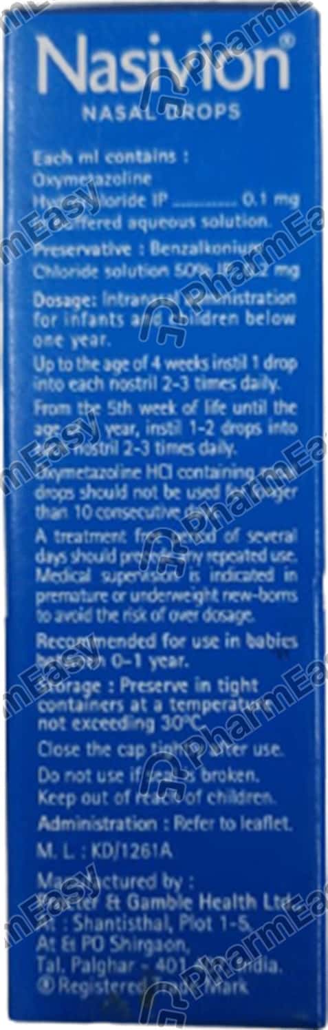 Buy Nasivion 0.1 MG Nasal Drop (10) Online at Flat 15% OFF | PharmEasy