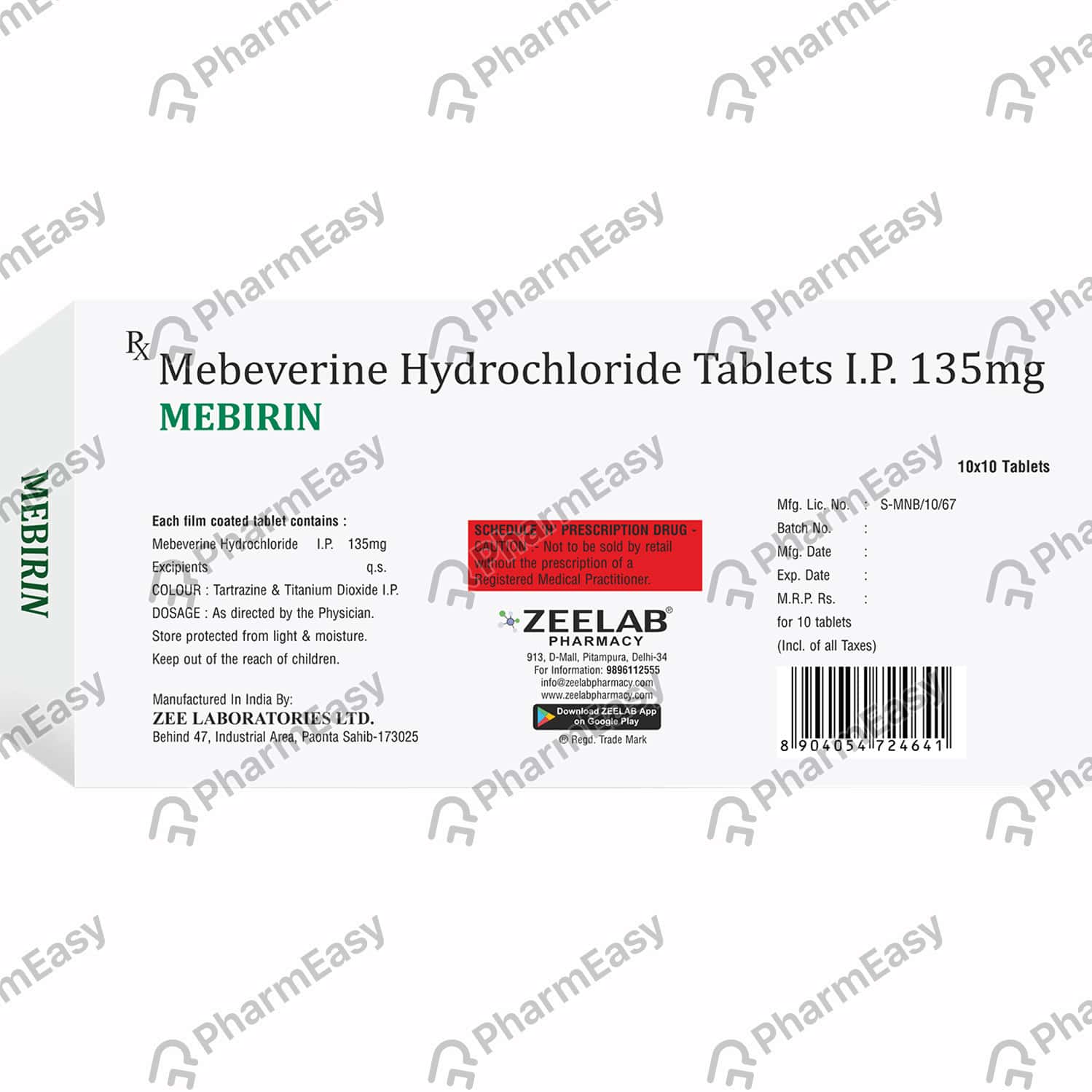 Buy Mebirin 135 MG Tablet (10) Online at Flat 15% OFF | PharmEasy