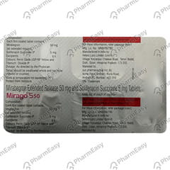 Mirago S 50mg Strip Of 10 Tablets: Uses, Side Effects, Price & Dosage ...