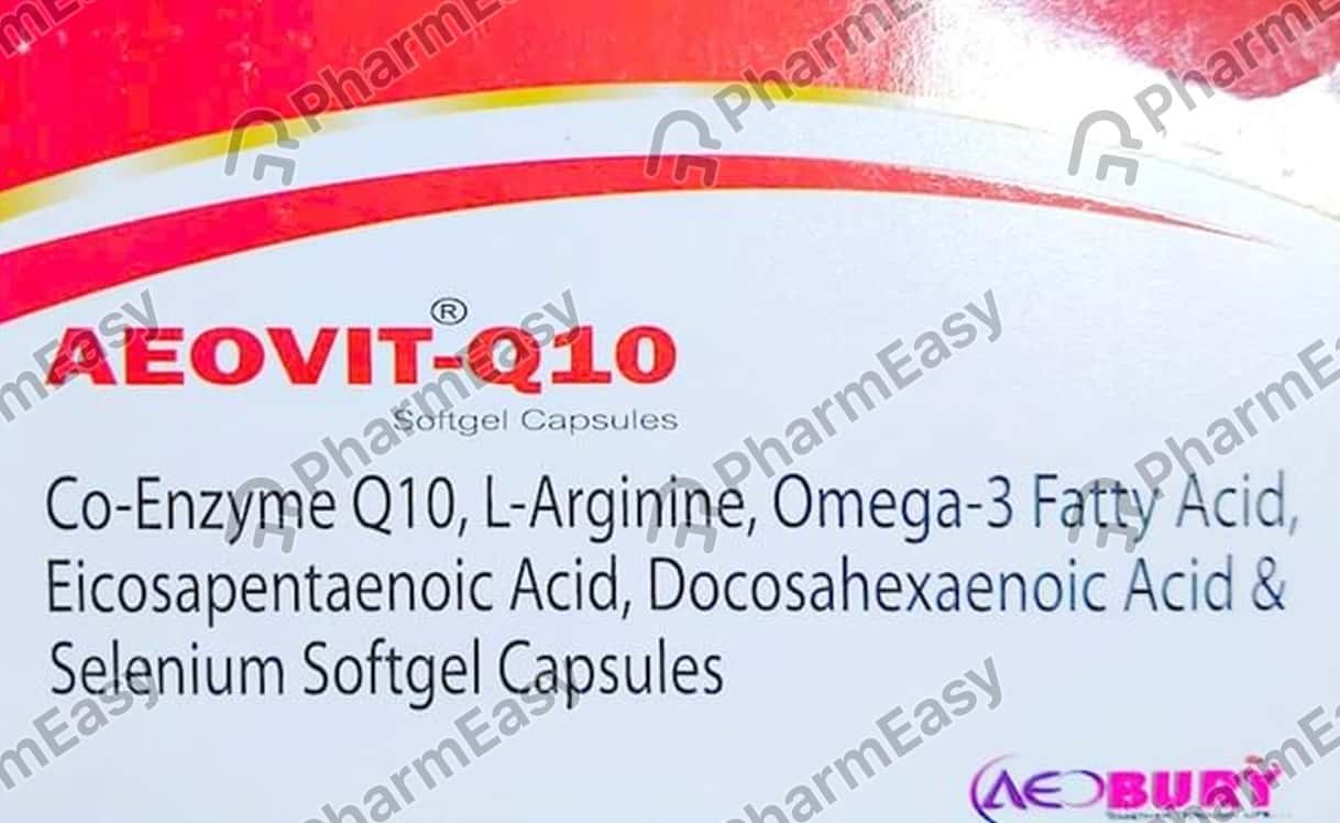 Buy Aeovit Q10 Strip Of 10 Capsules Online & Save Up to 24% at PharmEasy