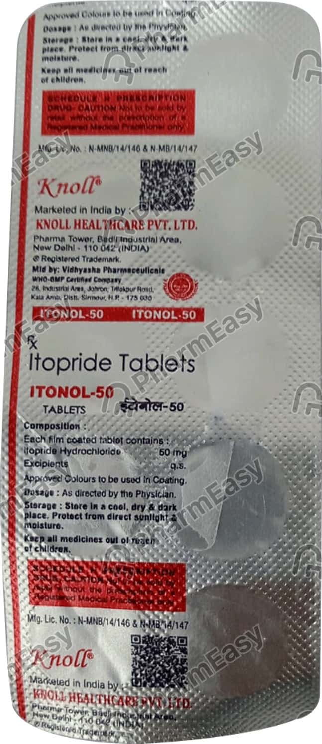 Itonol 50 MG Tablet (10): Uses, Side Effects, Price & Dosage | PharmEasy
