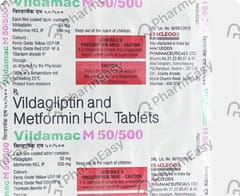 Vildamac M 50/500mg Strip Of 15 Tablets: Uses, Side Effects, Price ...