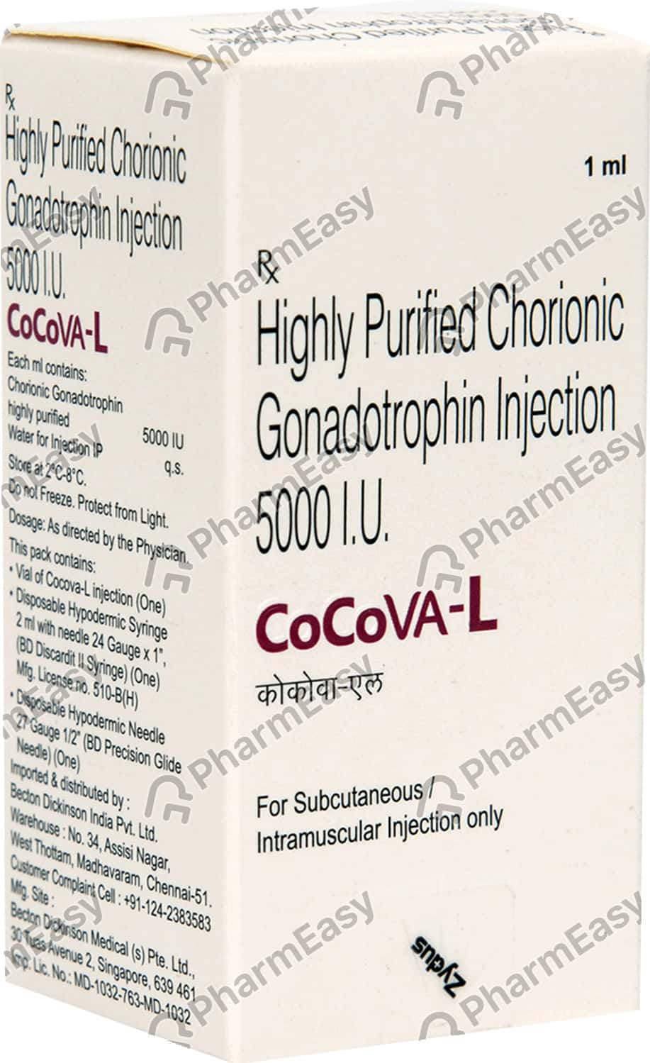 Buy Cocova L 5000 IU/ML Injection (1) Online at Flat 15% OFF | PharmEasy
