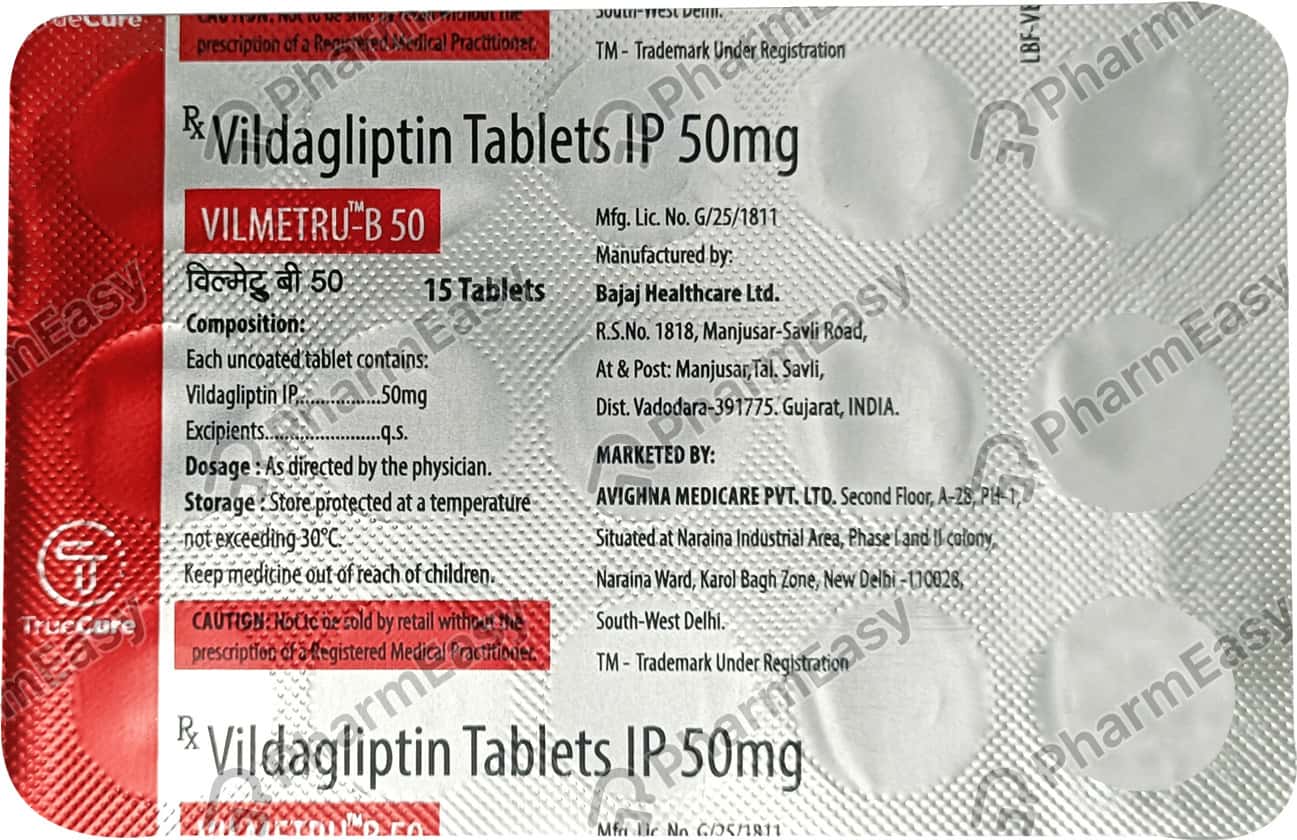 Vilmetru B 50 MG Tablet (15): Uses, Side Effects, Price & Dosage ...
