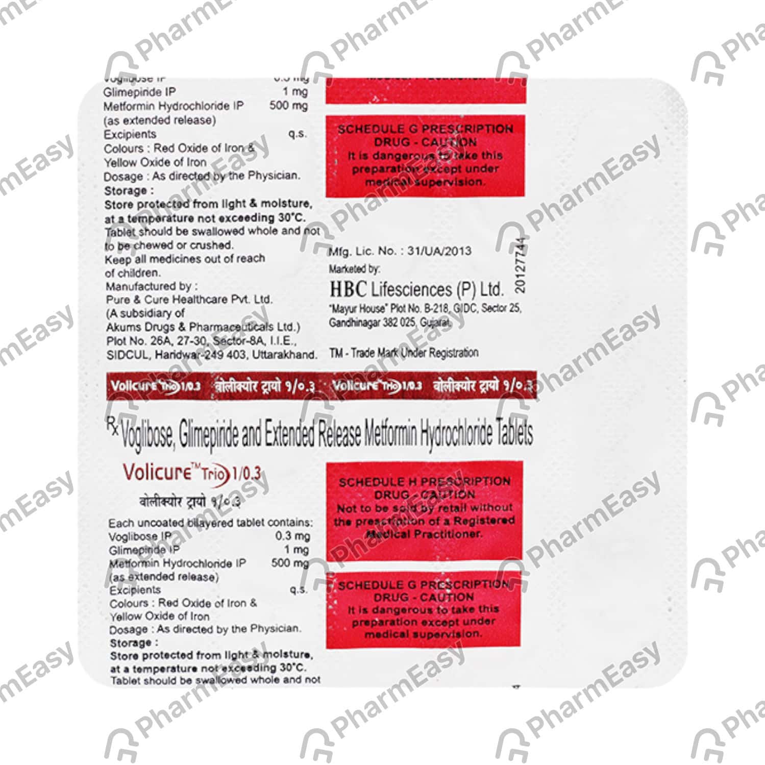 Volicure Trio 1/0.3mg Strip Of 15 Tablets: Uses, Side Effects, Price ...