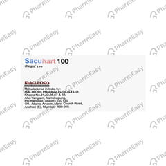 Sacuhart 100mg Strip Of 10 Tablets: Uses, Side Effects, Price & Dosage ...