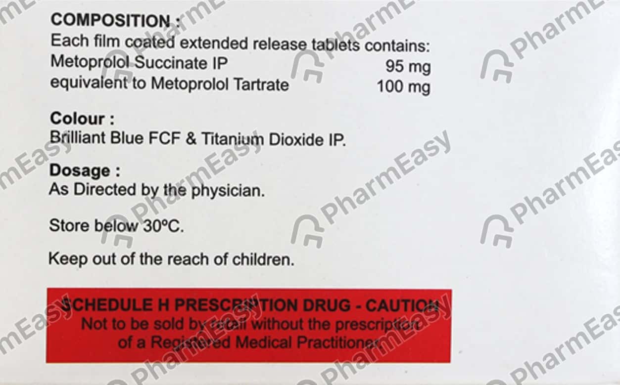 Met Xl 100 MG Tablet (20): Uses, Side Effects, Price & Dosage | PharmEasy