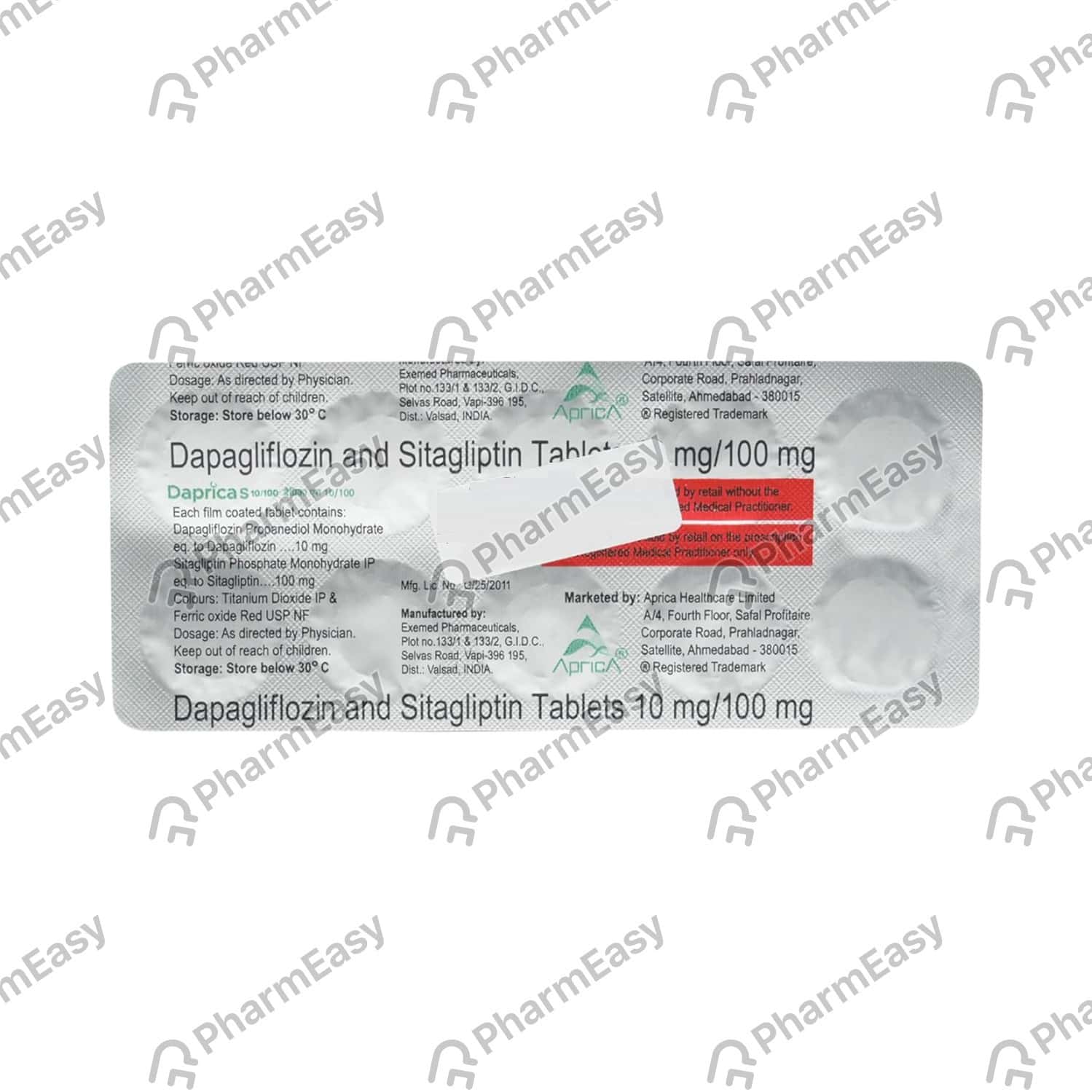 Daprica S 10/100 Strip Of 10 Tablets: Uses, Side Effects, Price ...