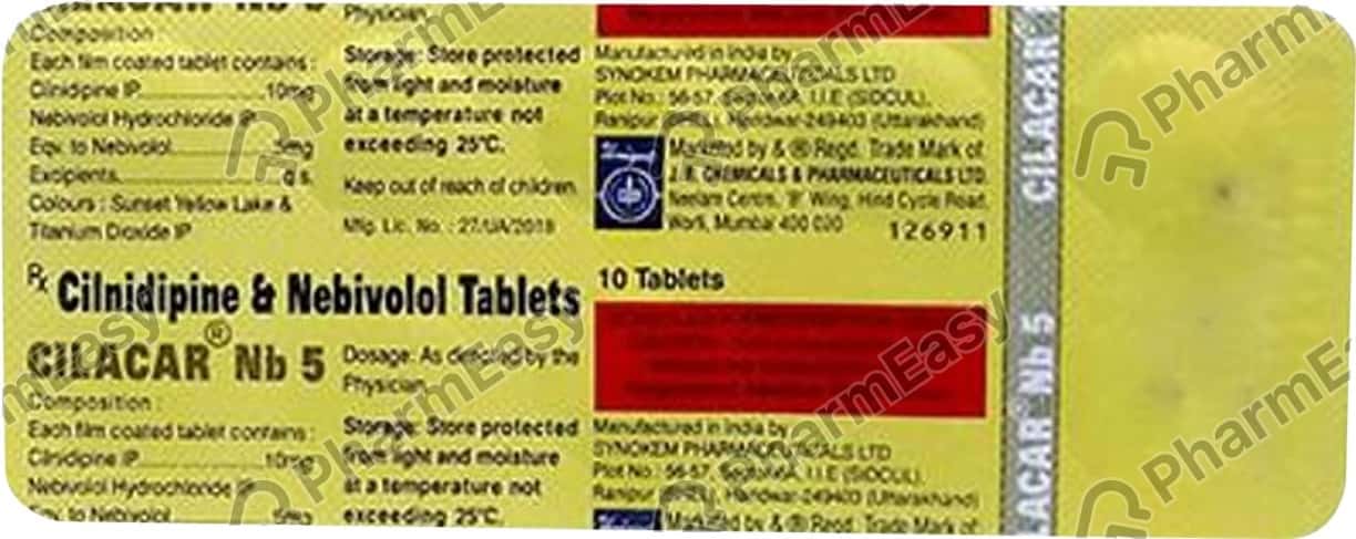 Buy Cilacar Nb 5mg Strip Of 10 Tablets Online at Flat 15% OFF | PharmEasy