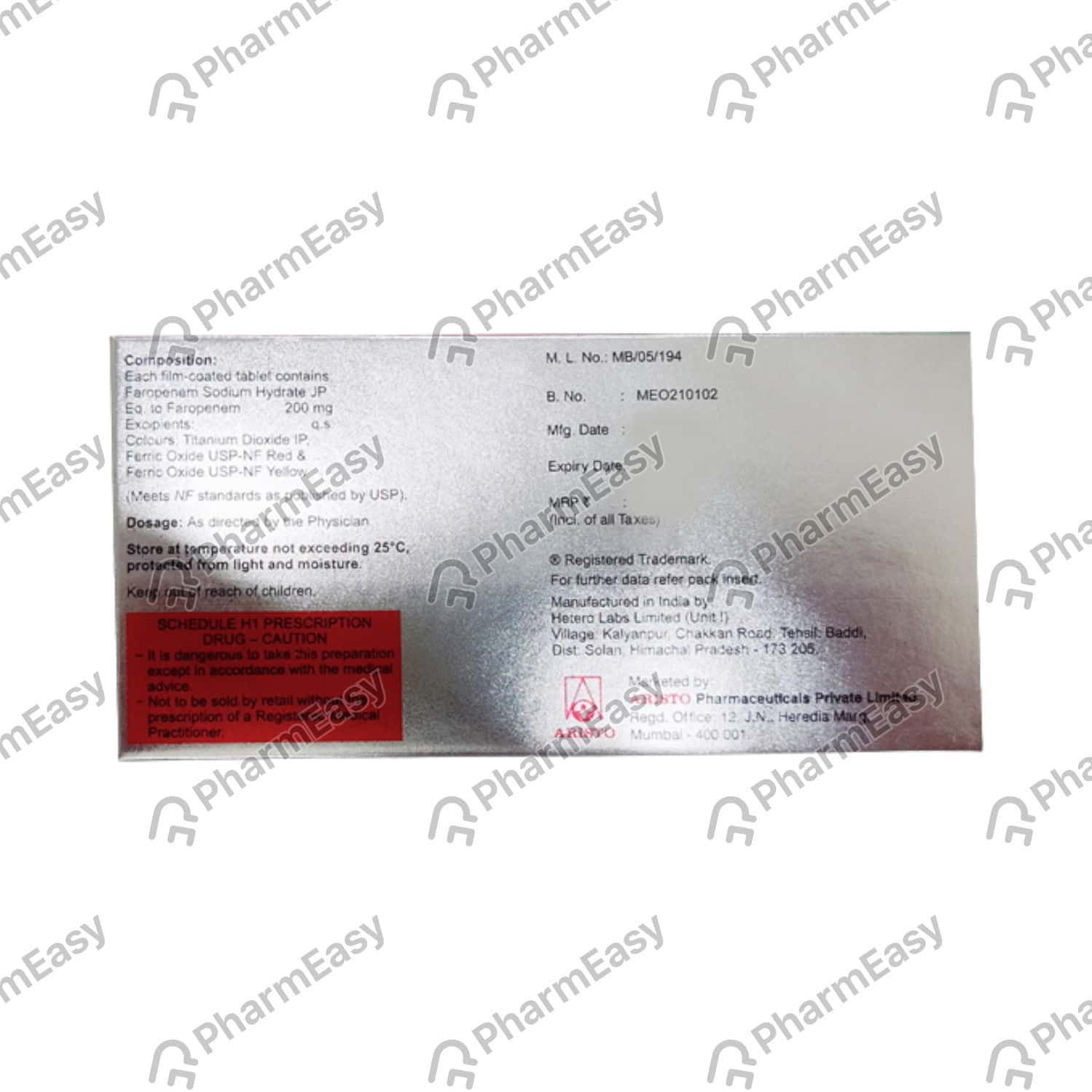 Mero O 200 MG Tablet (6): Uses, Side Effects, Price & Dosage | PharmEasy