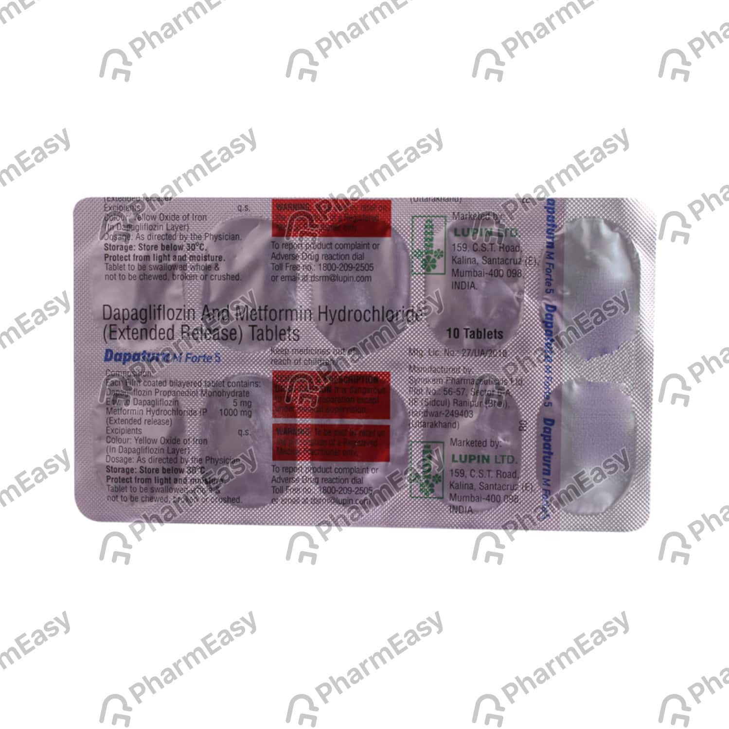 Dapaturn M Forte 5mg Strip Of 10 Tablets: Uses, Side Effects, Price ...