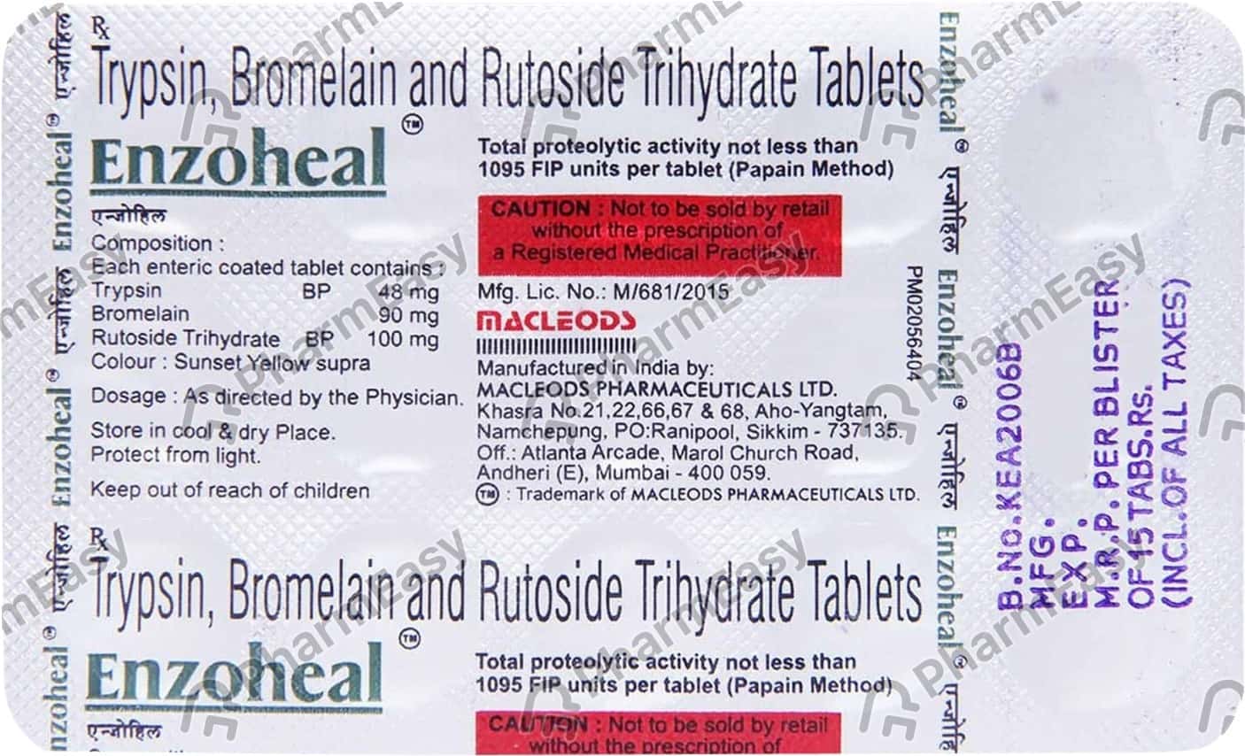 Enzoheal Strip Of 15 Tablets: Uses, Side Effects, Price & Dosage ...