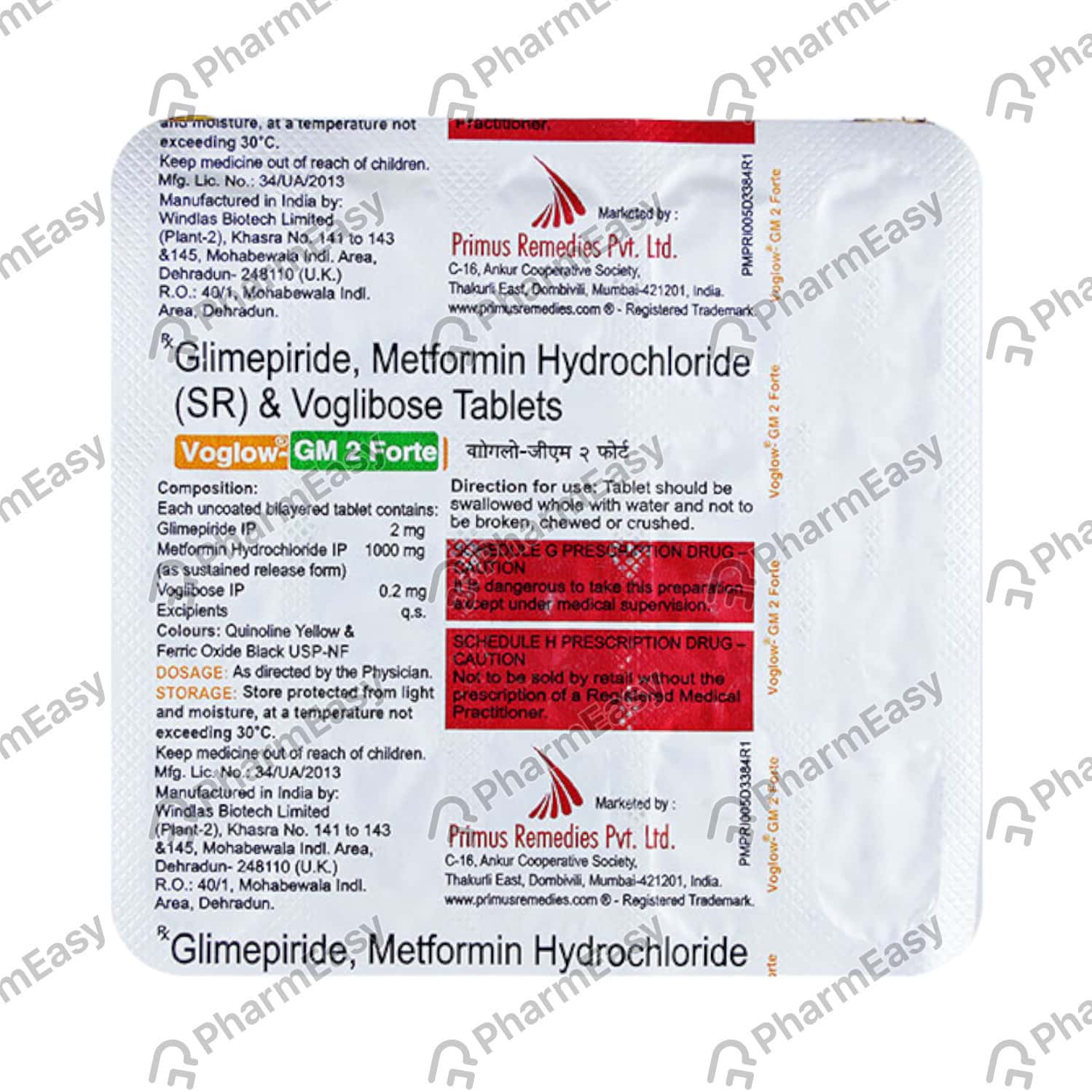 Voglow Gm 2mg Forte Strip Of 15 Tablets: Uses, Side Effects, Price ...