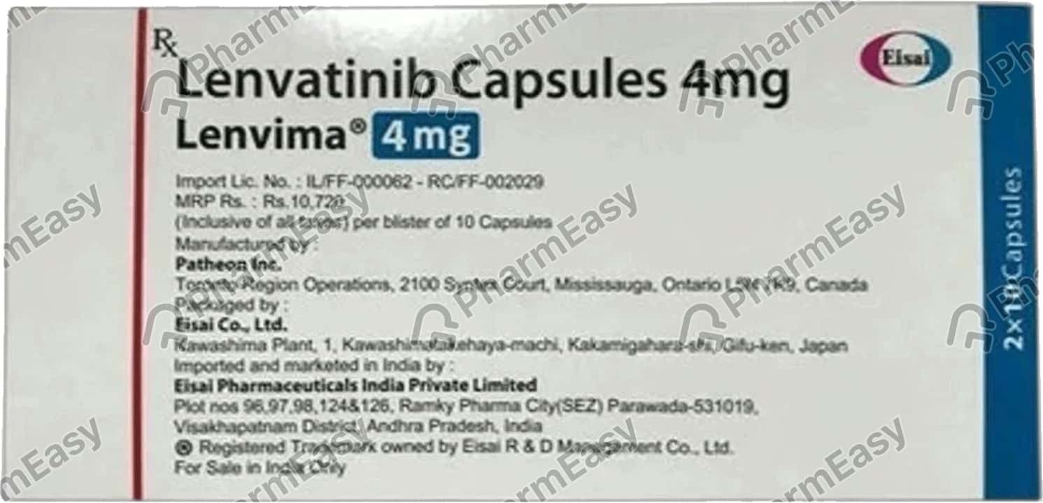 Lenvima 4 MG Capsule (10): Uses, Side Effects, Price & Dosage | PharmEasy