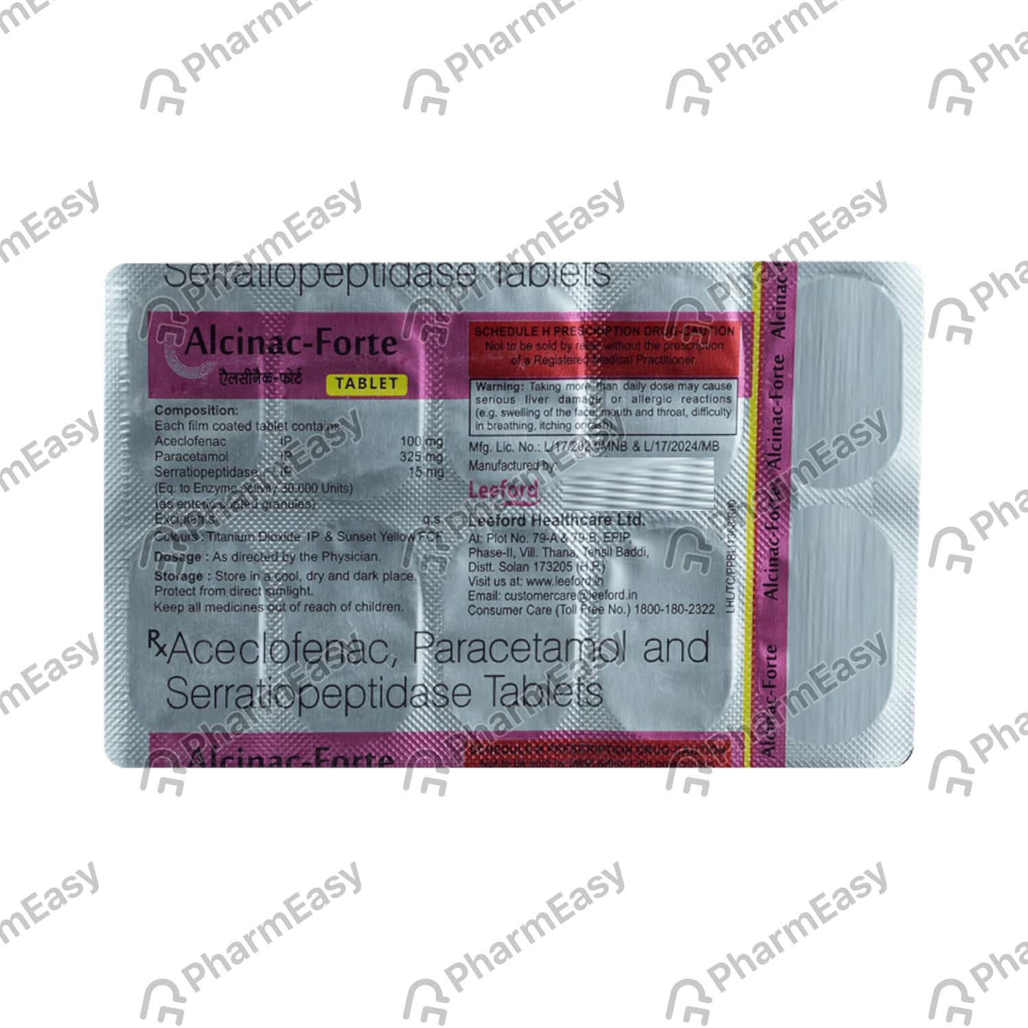 Alcinac Forte Strip Of 10 Tablets: Uses, Side Effects, Price & Dosage ...