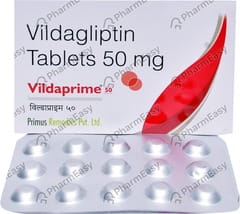 Vildaprime 50 MG Tablet (15): Uses, Side Effects, Price & Dosage ...