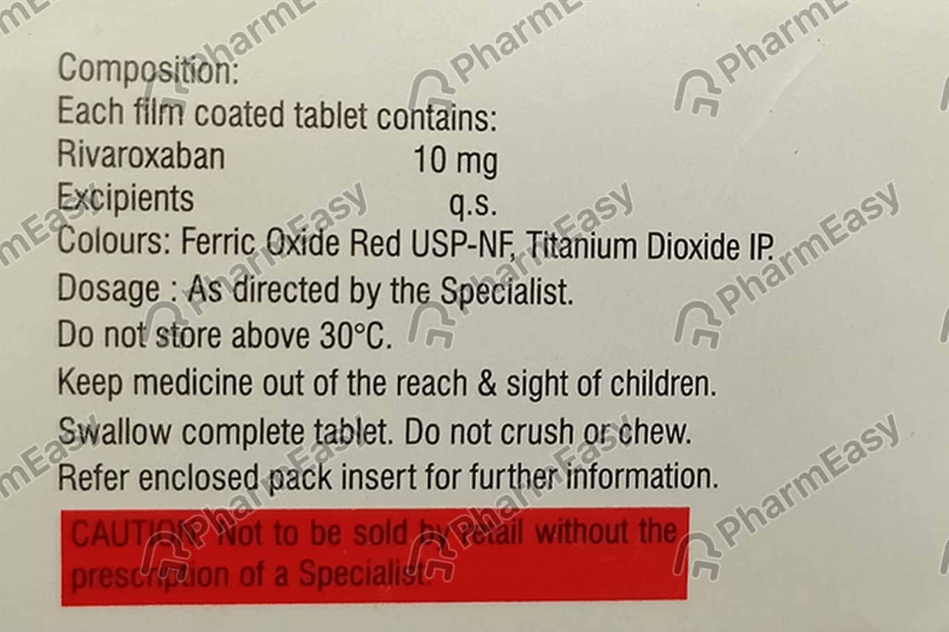Rivaflo 10 MG Tablet (10): Uses, Side Effects, Price & Dosage | PharmEasy