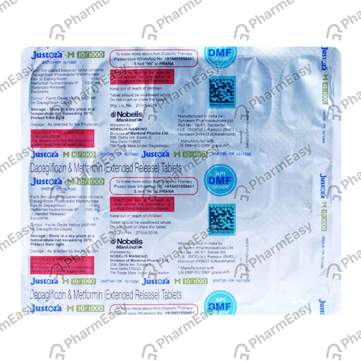 Justoza M 10/1000mg Strip Of 15 Tablets: Uses, Side Effects, Price & Dosage | PharmEasy