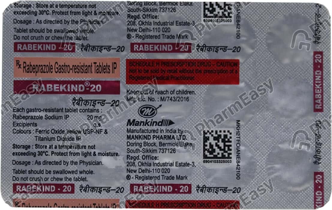 Rabekind 20 MG Tablet (15): Uses, Side Effects, Price & Dosage | PharmEasy