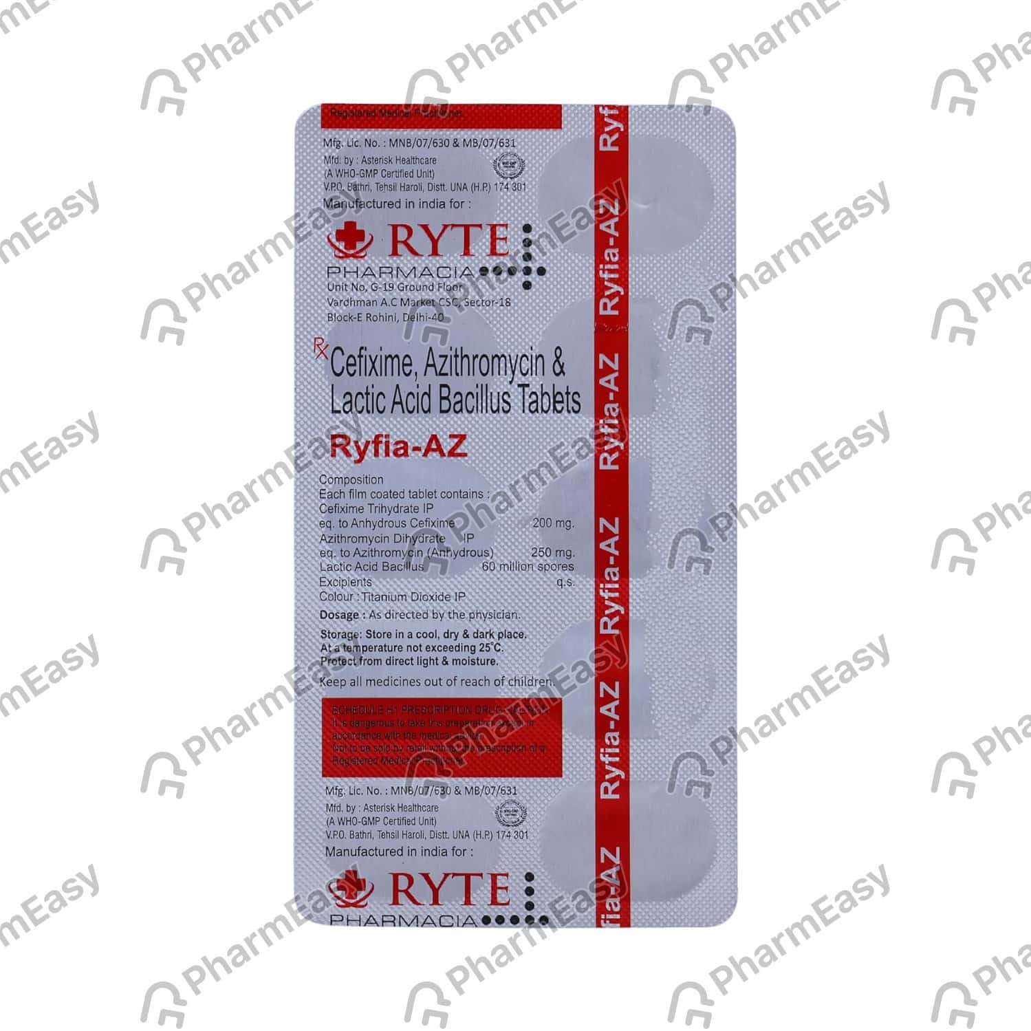 Buy Ryfia Az Strip Of 10 Tablets Online at Flat 15% OFF | PharmEasy