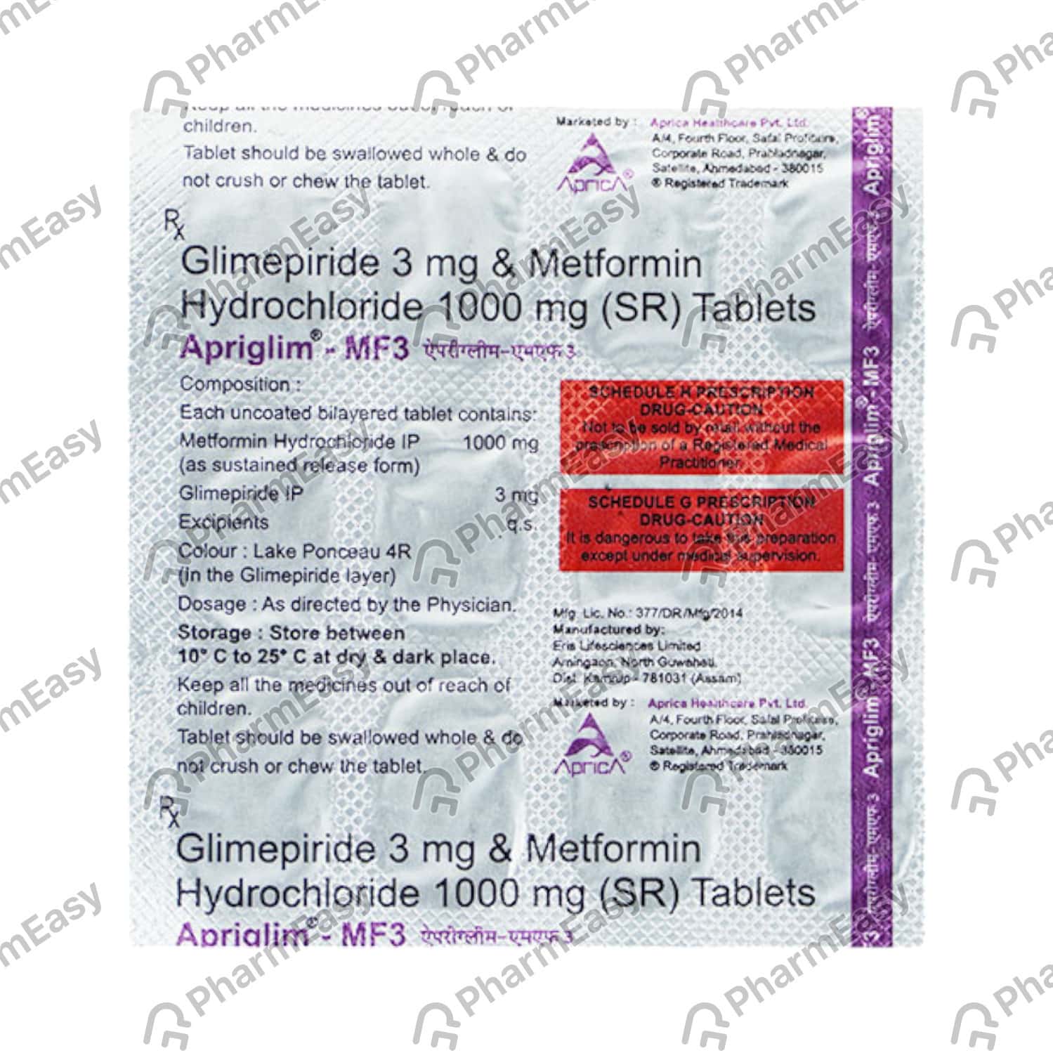 Apriglim Mf3 Strip Of 15 Tablets: Uses, Side Effects, Price & Dosage ...