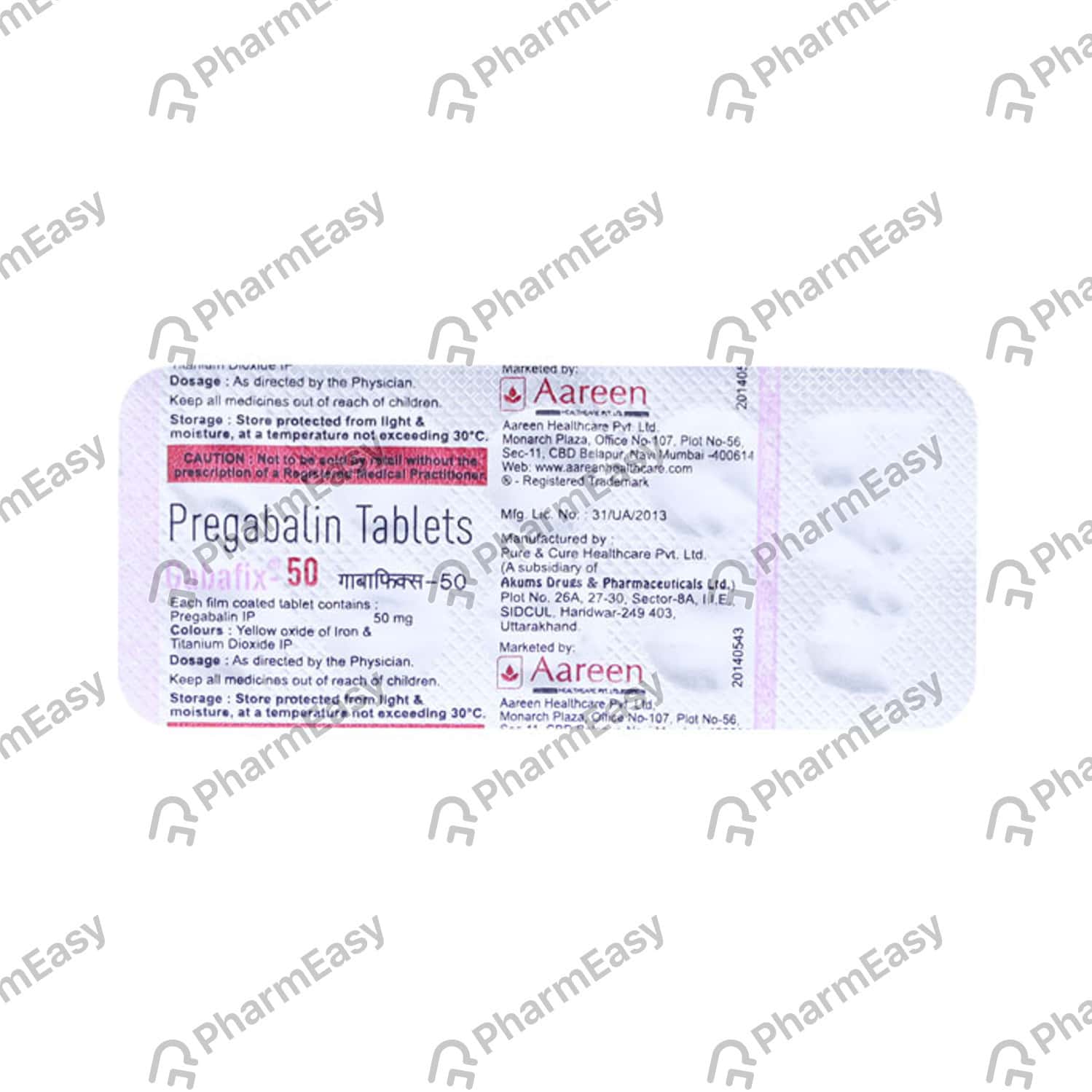 Gabafix 50 MG Tablet (10): Uses, Side Effects, Price & Dosage | PharmEasy