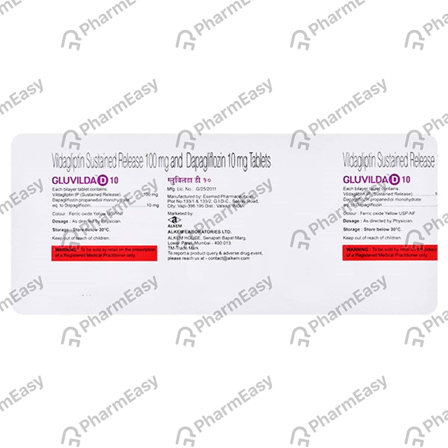 Gluvilda D 10mg Strip Of 10 Tablets: Uses, Side Effects, Price & Dosage ...