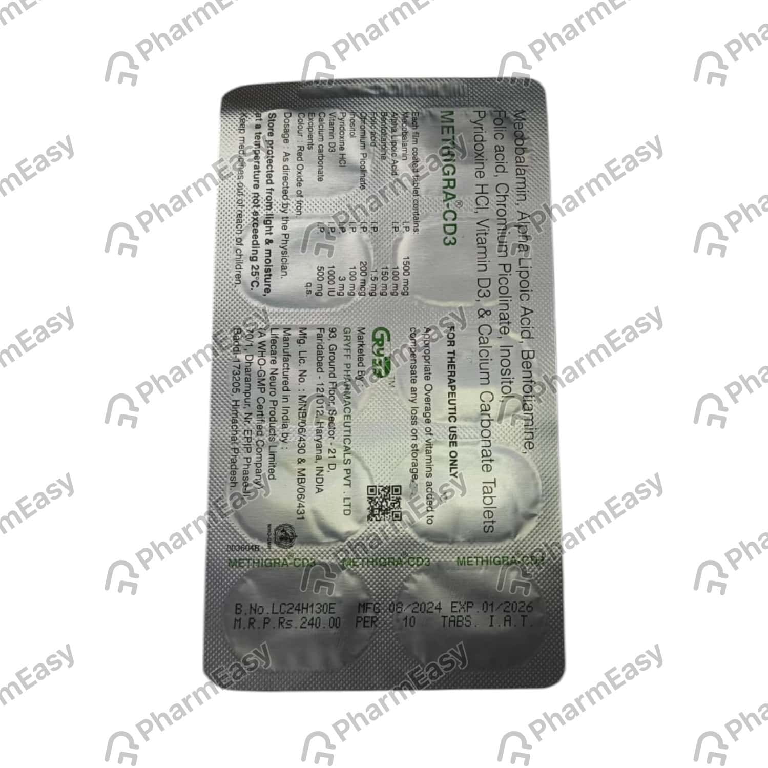 Buy Methigra Cd3 Strip Of 10 Tablets Online at Flat 15% OFF | PharmEasy
