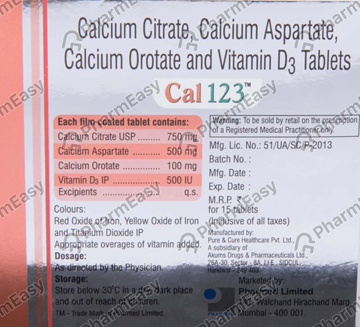 Buy Cal 123 Total Strip Of 15 Tablets Online at Flat 15% OFF | PharmEasy