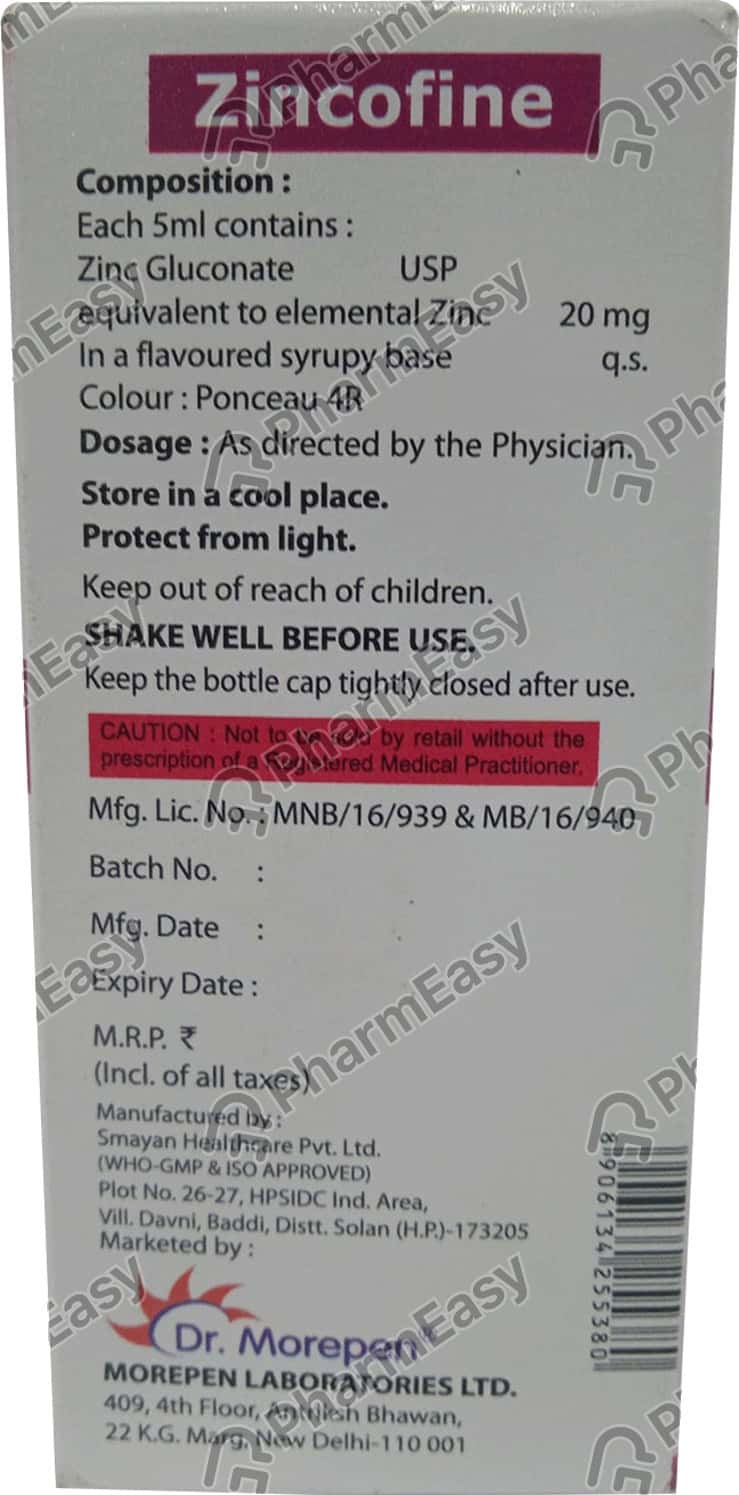 Zincofine Zincofine Syrup Zincofine Suspension Zinc, 40% OFF