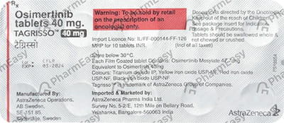 Tagrisso 40 MG Tablet (10): Uses, Side Effects, Price & Dosage | PharmEasy