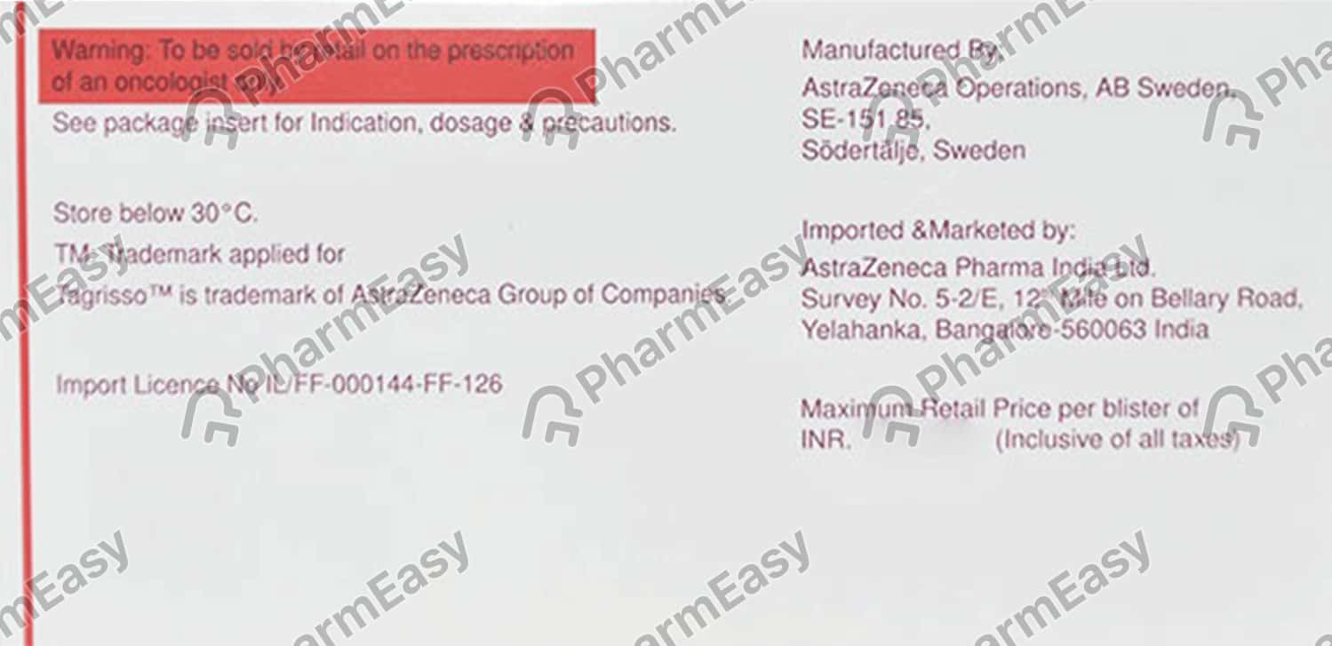 Tagrisso 40 MG Tablet (10): Uses, Side Effects, Price & Dosage | PharmEasy