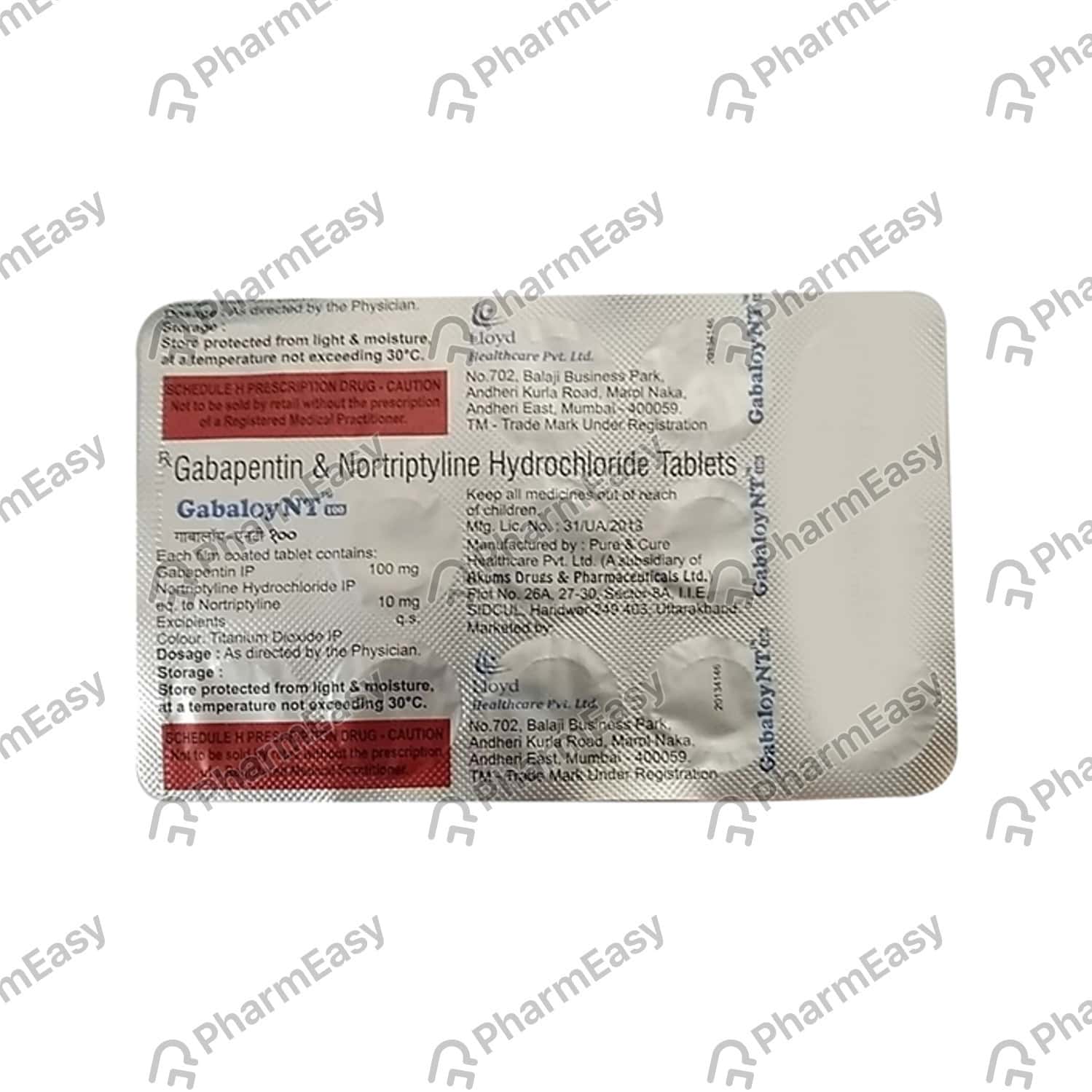 Gabaloy Nt 100mg Strip Of 15 Tablets: Uses, Side Effects, Price ...