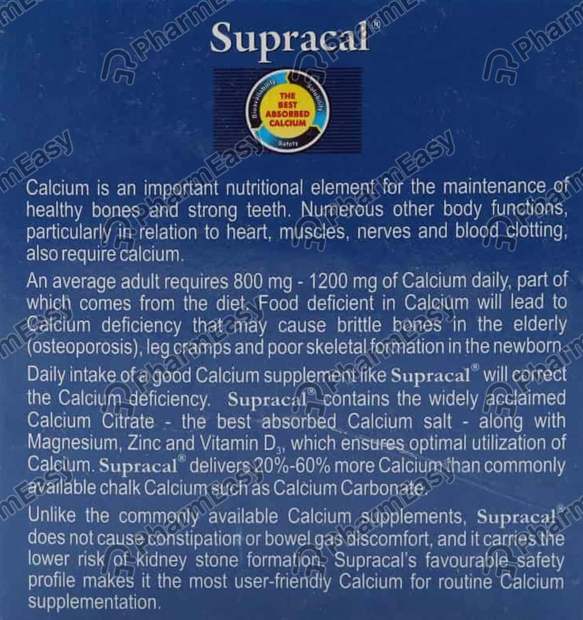 Buy Supracal 2000 Strip Of 15 Tablets Online at Flat 15% OFF | PharmEasy