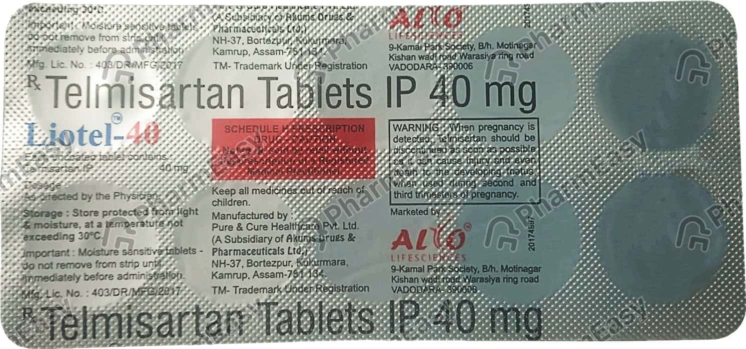 Liotel 40 MG Tablet (10): Uses, Side Effects, Price & Dosage | PharmEasy