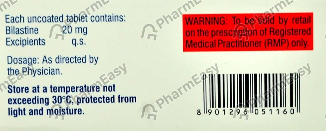 Bilasure 20 MG Tablet (10): Uses, Side Effects, Price & Dosage | PharmEasy