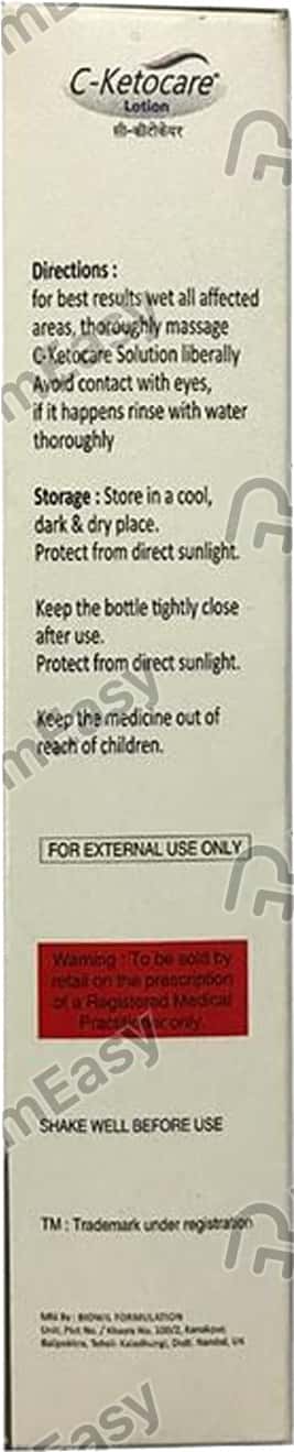 C Ketocare Lotion 100ml: Uses, Side Effects, Price & Dosage | PharmEasy