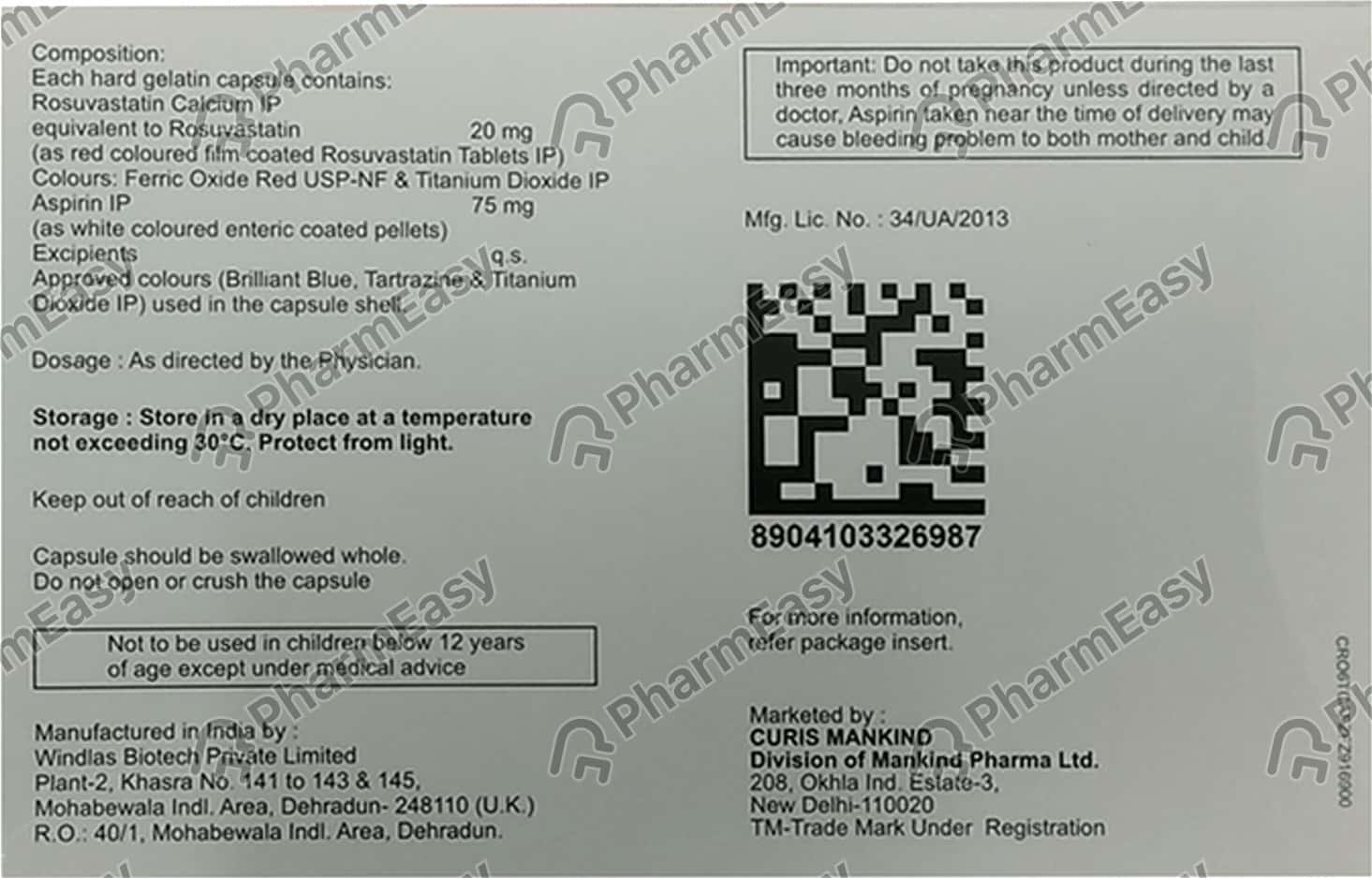 Statpure A 20/75mg Strip Of 10 Capsules: Uses, Side Effects, Price ...