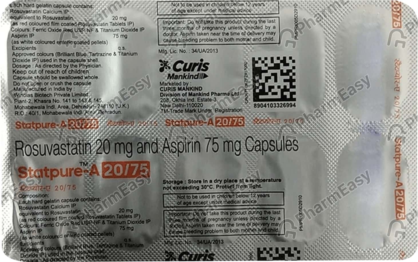 Statpure A 20 75mg Strip Of 10 Capsules Uses Side Effects Price
