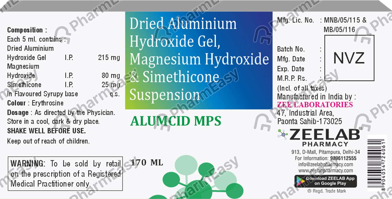 Buy Alumcid Mps Bottle Of 170ml Suspension Online at Flat 15% OFF ...