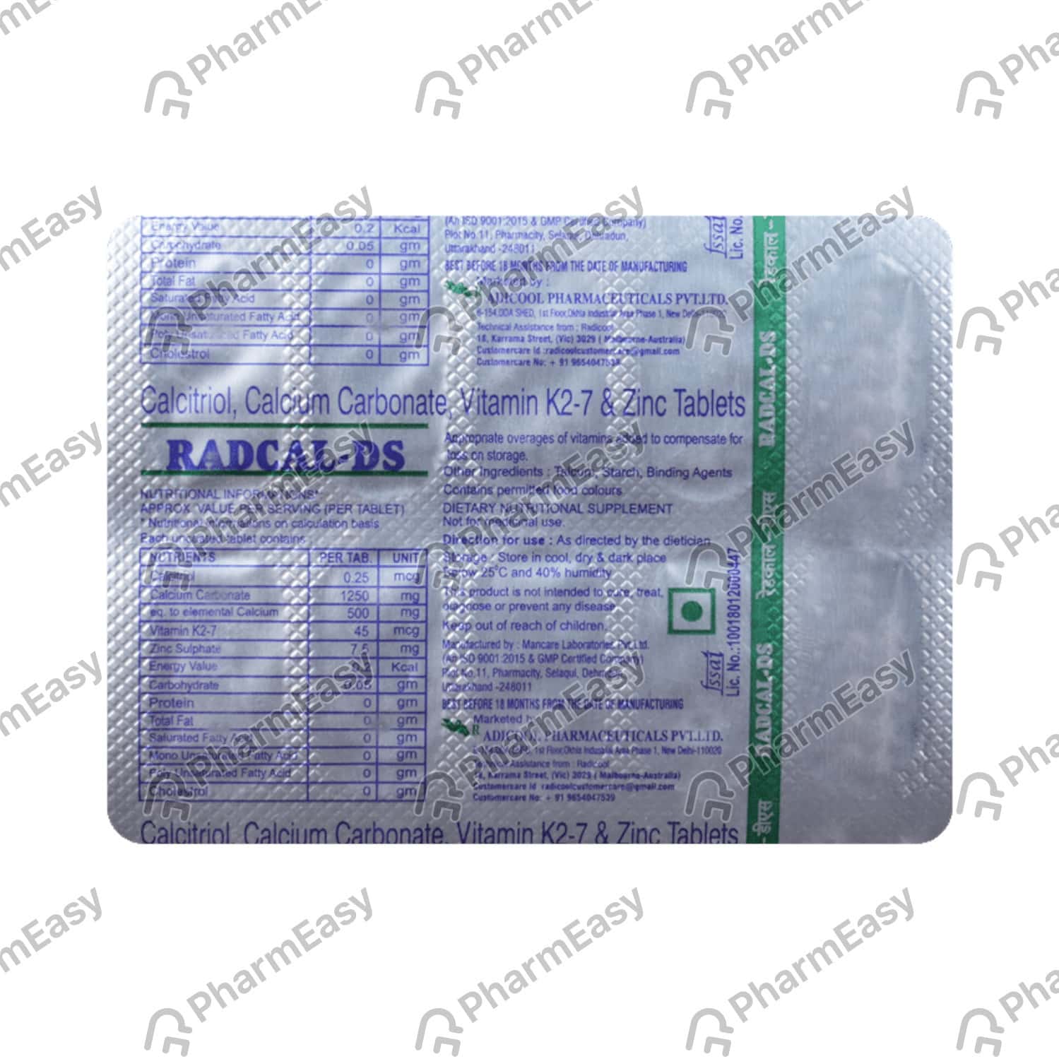 Redcal Strip Of 10 Tablets: Uses, Side Effects, Price & Dosage | PharmEasy