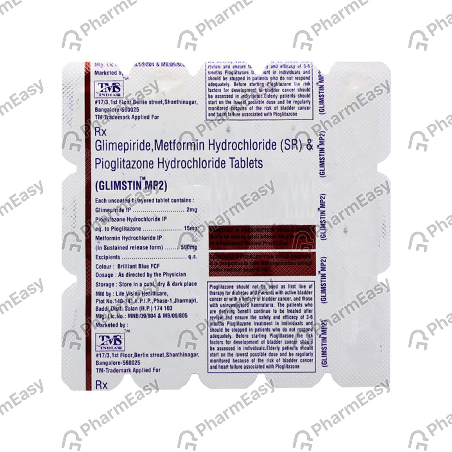 Glimstin Mp 2mg Strip Of 15 Tablets: Uses, Side Effects, Price & Dosage ...