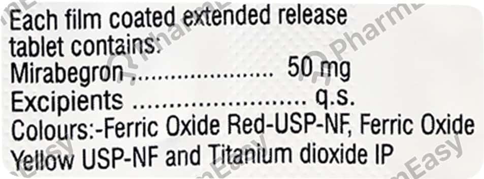 Mirabet 50 MG Tablet (10): Uses, Side Effects, Price & Dosage | PharmEasy