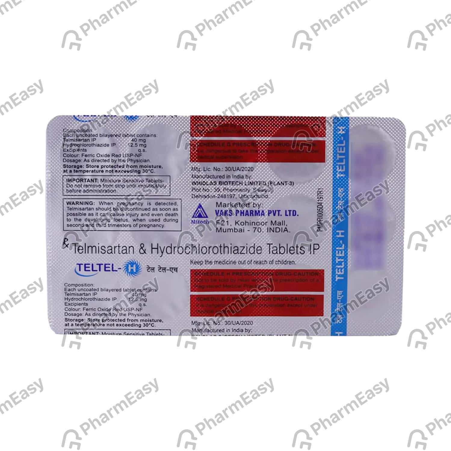 Buy Teltel H Strip Of 15 Tablets Online at Flat 15% OFF | PharmEasy