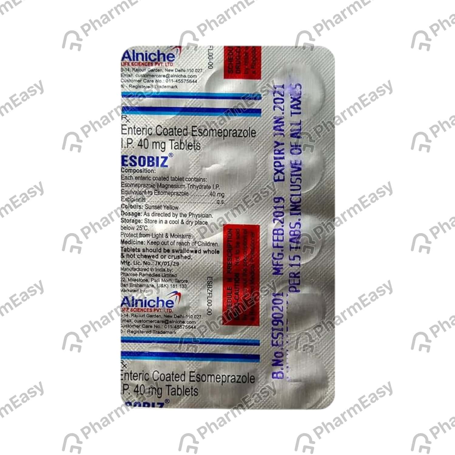 Esobiz 40 MG Tablet (10): Uses, Side Effects, Price & Dosage | PharmEasy