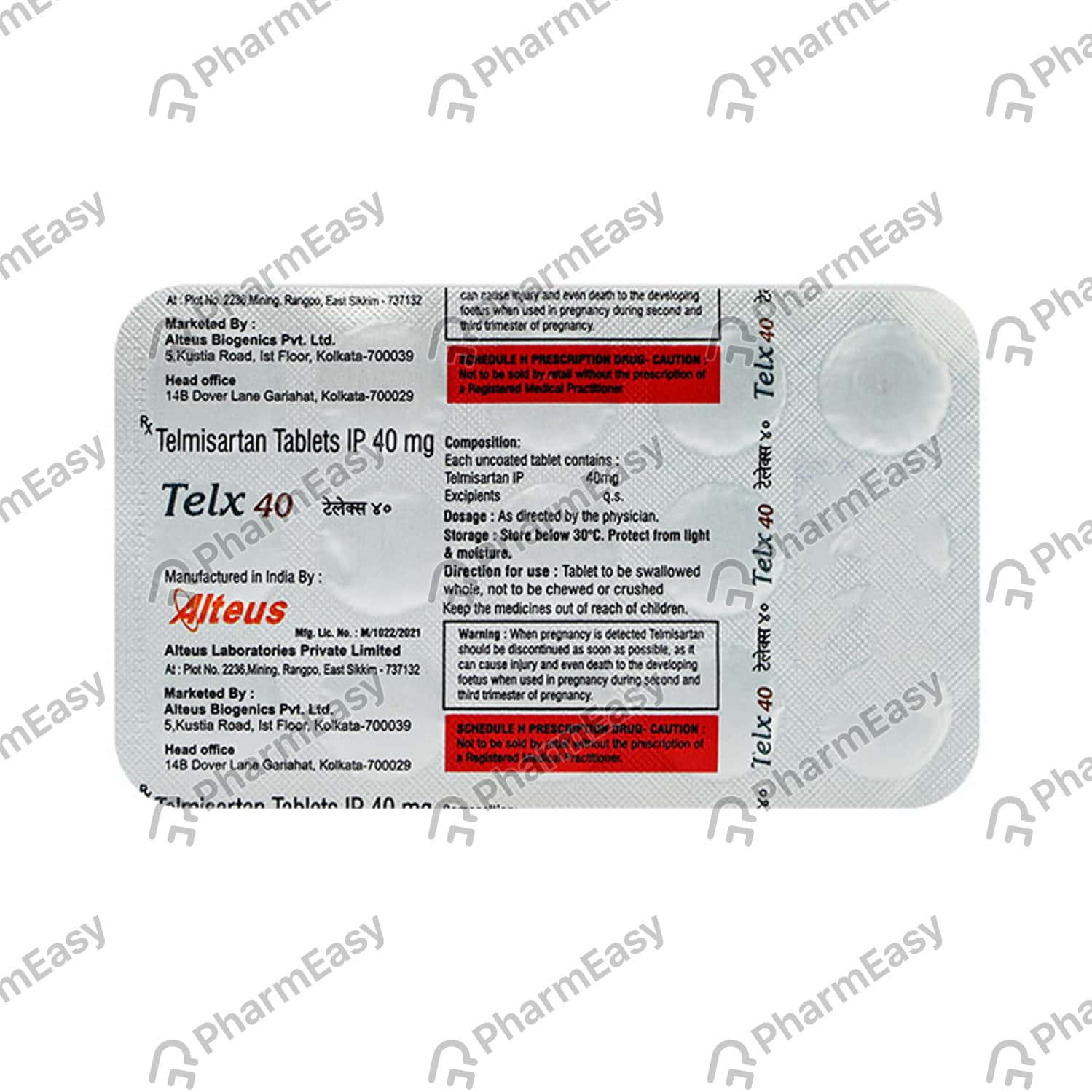 Order Telx 40mg Strip Of 15 Tablets Online at discount rate